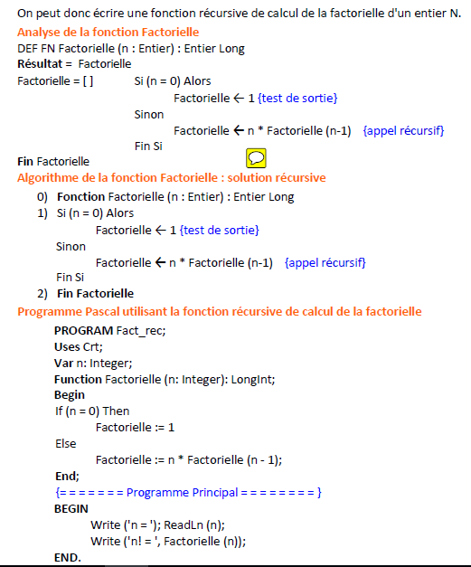 Algorithme: la récursivité – apcpedagogie