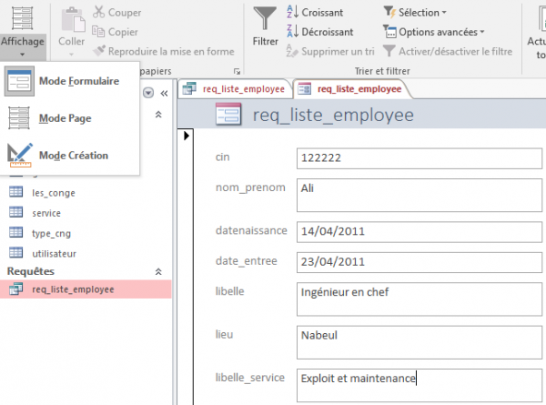 Les objets d’une base de données Microsoft Access – apcpedagogie