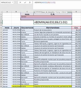 La fonction BDMIN Microsoft Excel - apcpedagogie