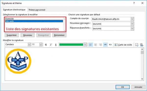 Créer et utiliser des signatures automatiques – apcpedagogie