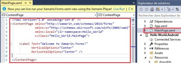 Hello World avec Xamarin – apcpedagogie