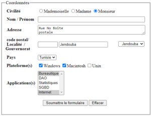 Exercices les formulaires en HTML série 01 – apcpedagogie