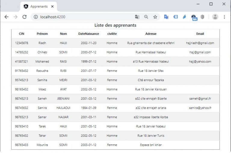 Récupérer des données avec PHP MySQL dans Angular – apcpedagogie