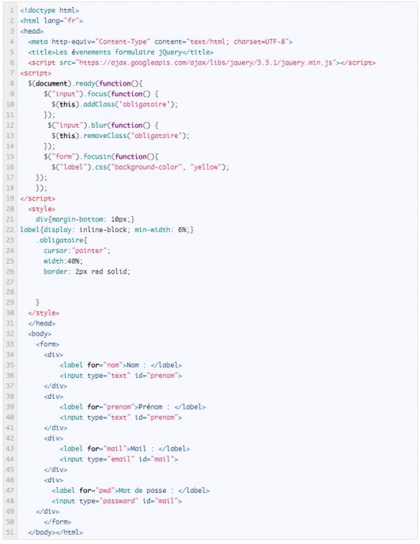 Les événements des formulaires avec jQuery – apcpedagogie