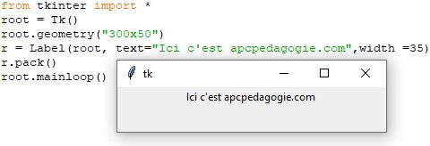 Les widgets Tkinter part01 - apcpedagogie