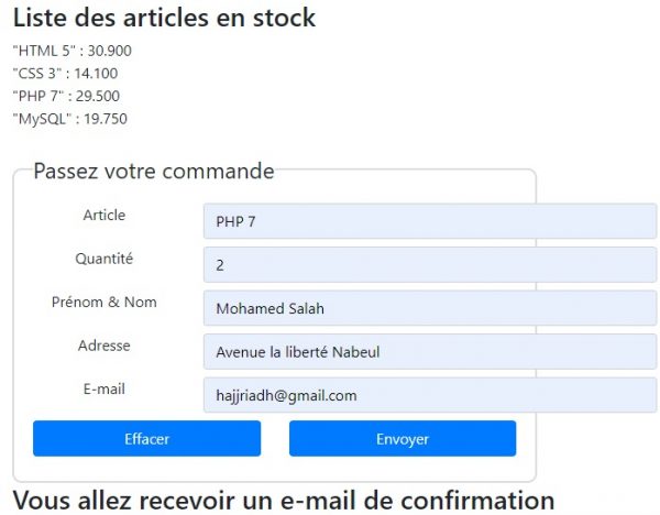 Exercices envoi d’e-mail en PHP : Série 01 – apcpedagogie