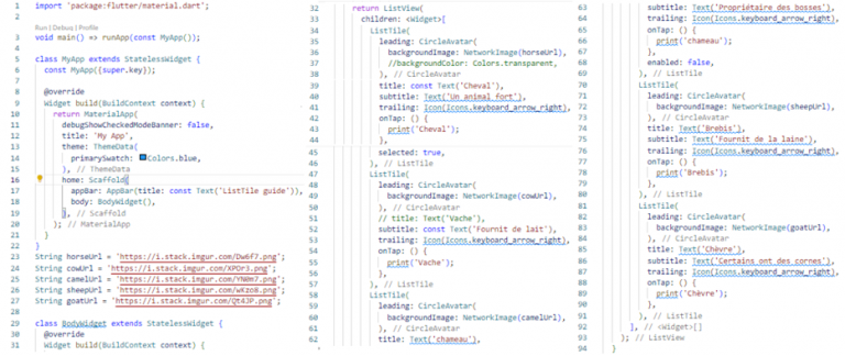 Le widget ListView dans Flutter – apcpedagogie