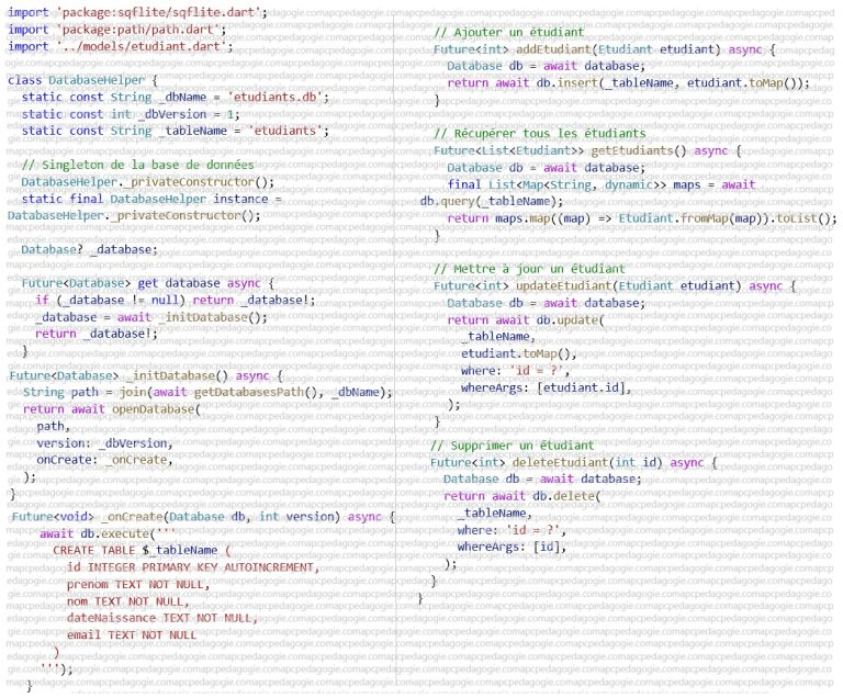 Créer une application CRUD avec SQLite et Flutter – apcpedagogie