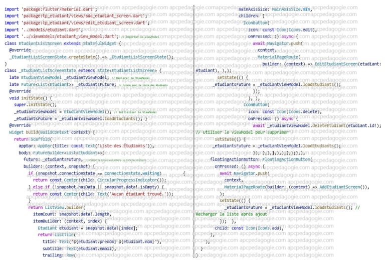 Créer une application CRUD avec SQLite et Flutter – apcpedagogie